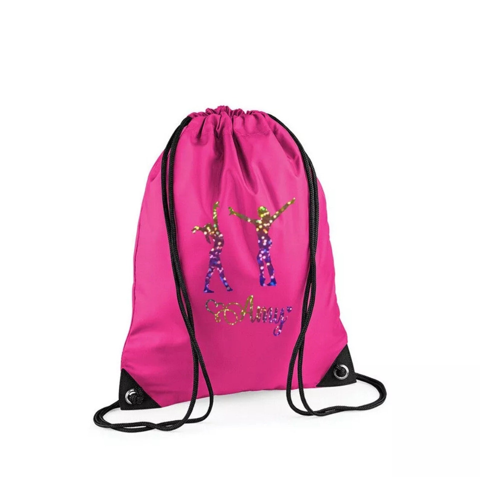 Personalised Leaping Splits Gymnast Design Drawstring Bag Ideal for ...