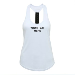 Ladies Personalised Gym Running Vest Gym Tank Top Custom Printed ...