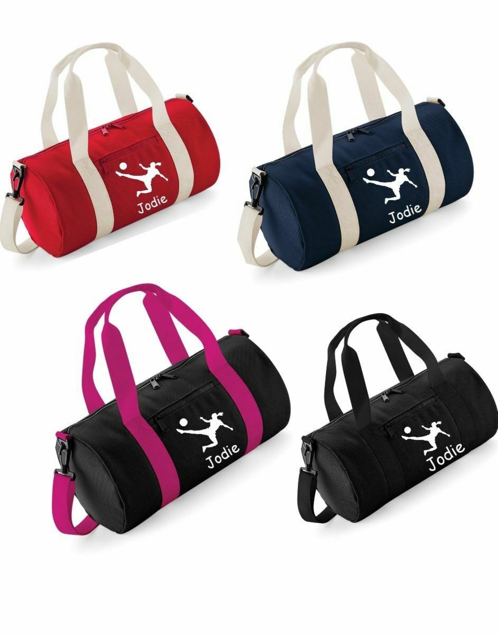 Girls Personalised Footballer Barrel Bag Kids Sports Gym - Etsy