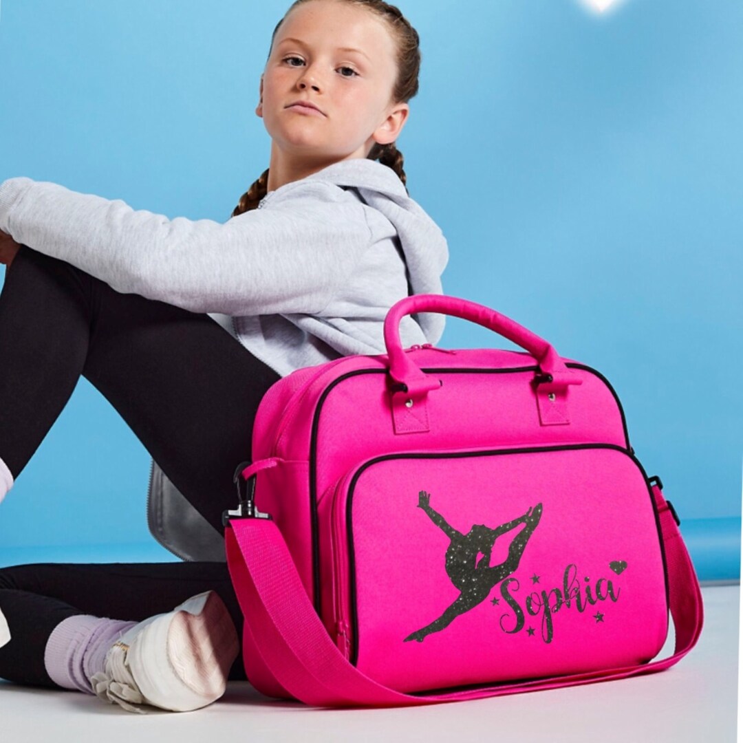 Personalised Dance Bag Kids Girls Gymnastics Childrens Glitter Ballet ...
