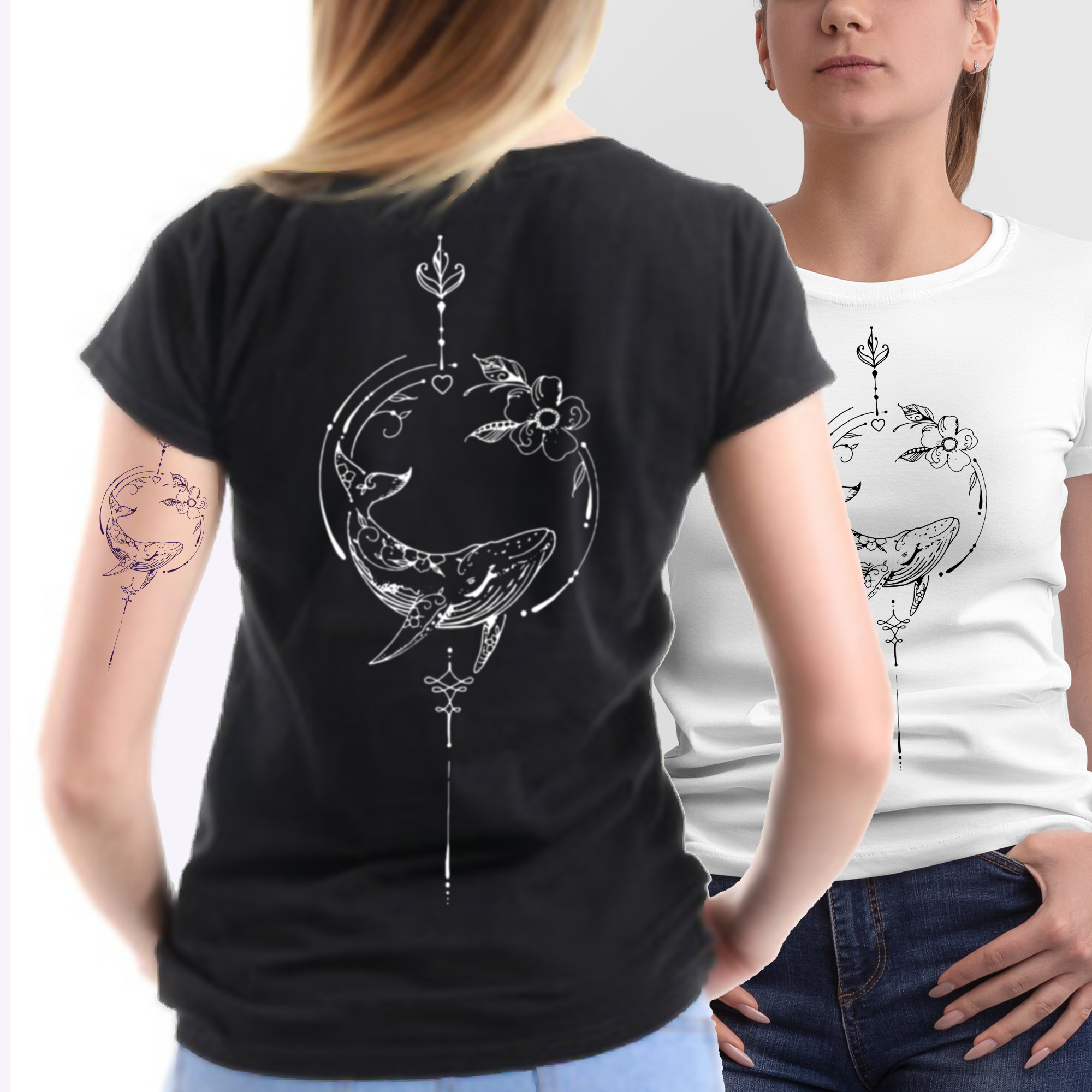 Stylistic Circular Whale's Journey Dream Catcher. Vector Eps Svg Png ...