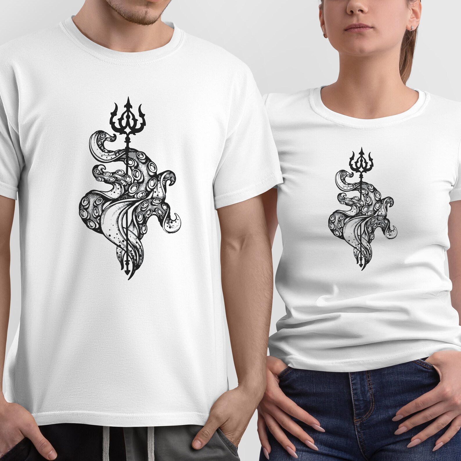 Tentacle Wrapped Trident - Vector Eps Svg Png Pdf Dxf - Digital File ...