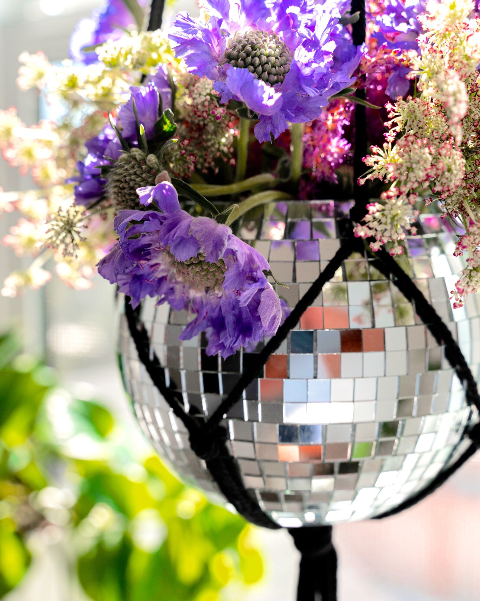 Disco Ball Planter 6 With Flat Base Macrame Plant - Etsy