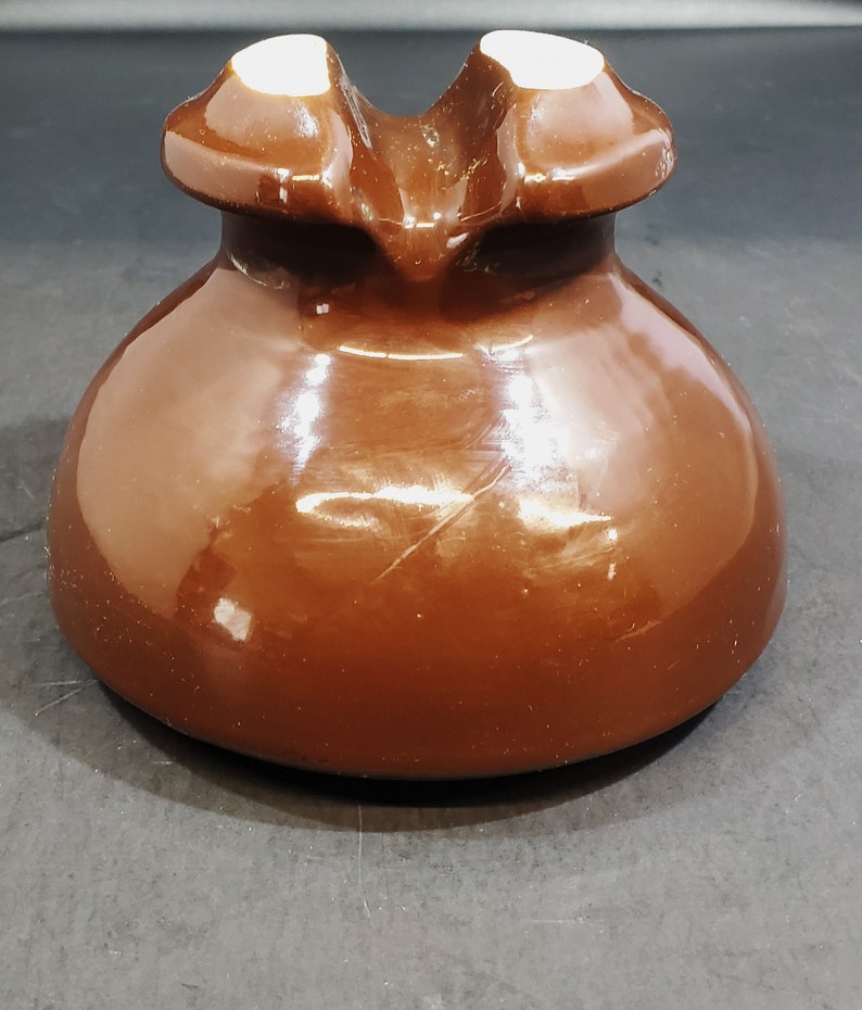 Victor Insulators Inc. Ceramic Insulator Brown Glazed Large 4 X 5 ...