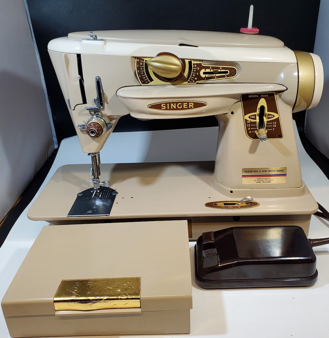 VTG Singer 500A Slant-o-matic Sewing Machine W/ Book and - Etsy
