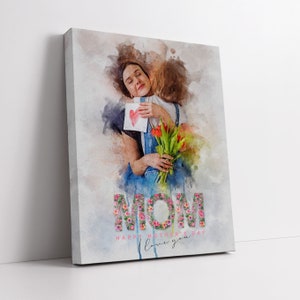 Customized Mother's Day Gift - Personalized Photo Illustration Canvas ...