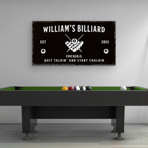 Billiards Decor Sign Room Wall Art, Billiard Enthusiast Present ...