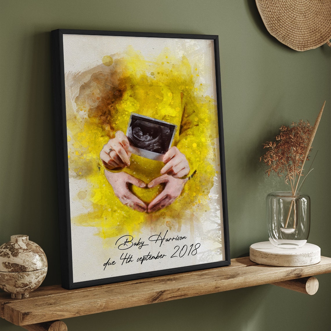 Custom Gender Reveal Art Baby Shower Gift Baby Ultrasound Art - Etsy