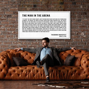 The Man in the Arena Sign Theodore Roosevelt Quote, Wall Art Quote ...