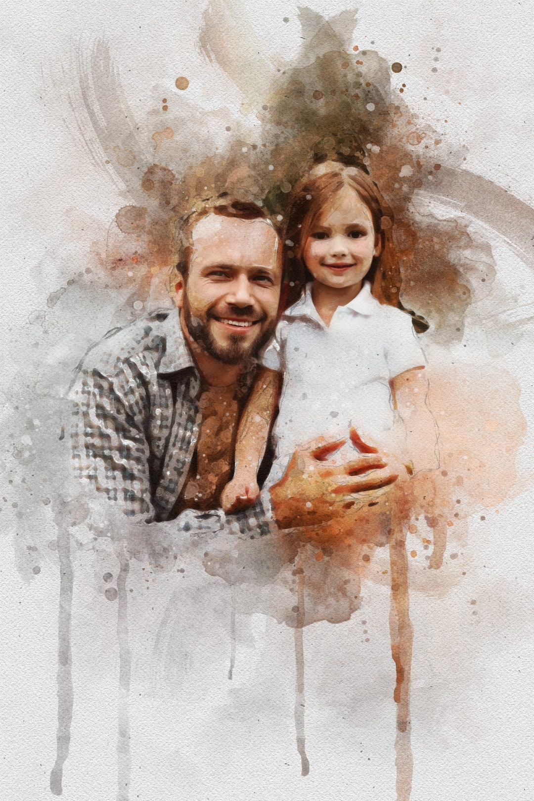 Custom Father Daughter Painting Father Daughter Gift Portrait From ...