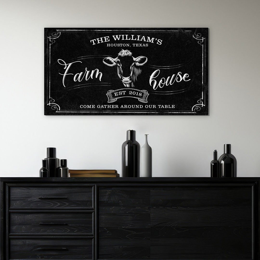 Customizable Black Farmhouse Portrait Present, Windmill Farmhouse ...