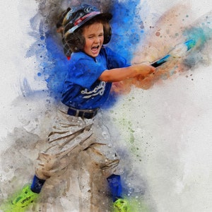 Game Day Personalized Baseball Gift Image Wall Art Painting From Photo ...