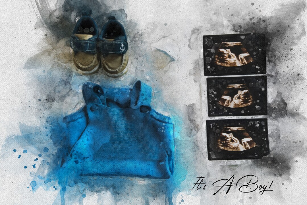 Gender Reveal Baby Shower Gift Custom Baby Ultrasound Art Print Digital ...