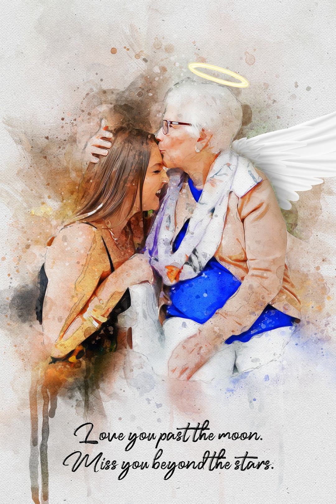 Combine Photos Custom Memorial Gift Gift for Dad Mom Merge Pictures Add ...