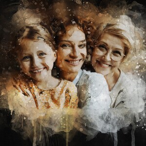 3rd Generation Custom Family Painting Personalized Family Illustration ...