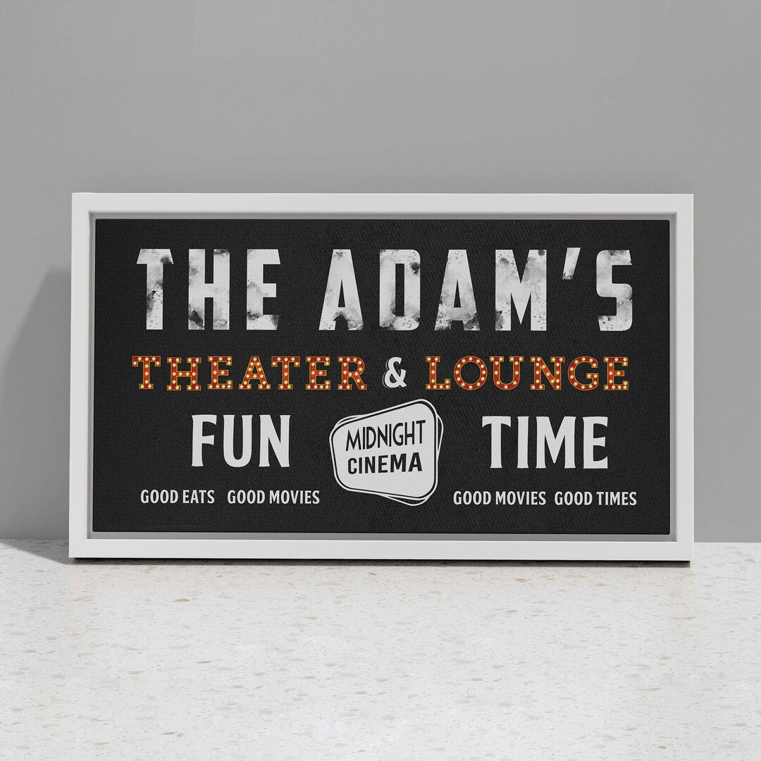 Modern Cinema Theater Art, Customizable Lounge Portrait, Home Family ...