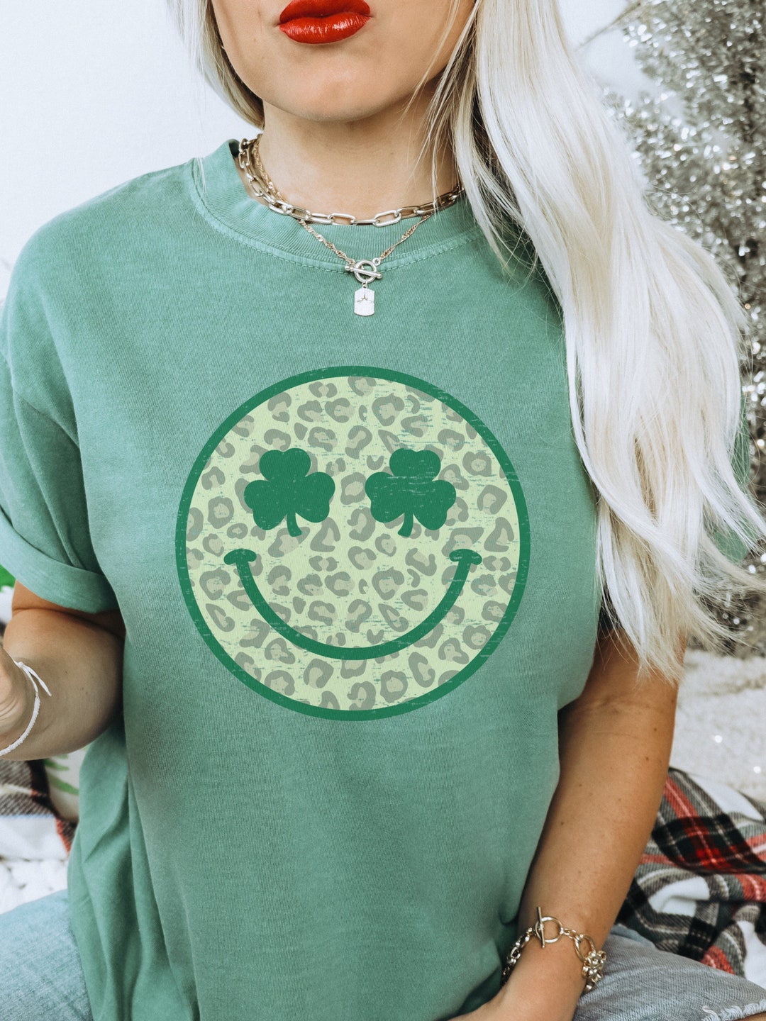 Retro Shamrock Smiley | Leopard Smiley Face | St Patrick’s Day ...