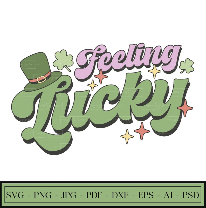 Feeling Lucky Svg Shamrock Svg Retro St Patricks Day Png Vintage St ...
