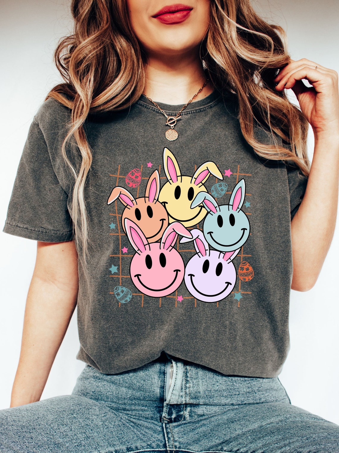 Easter Smiley Faces Easter Bunny Groovy Bunnies Easter - Etsy