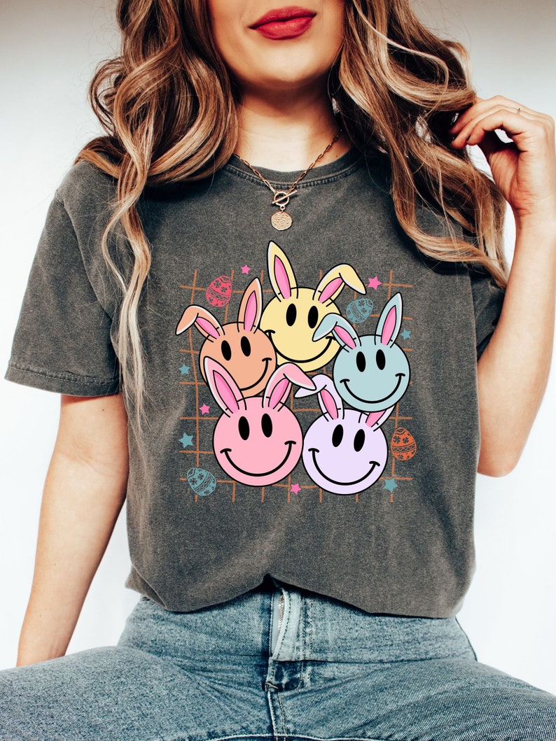 Easter Smiley Faces Easter Bunny Groovy Bunnies Easter - Etsy