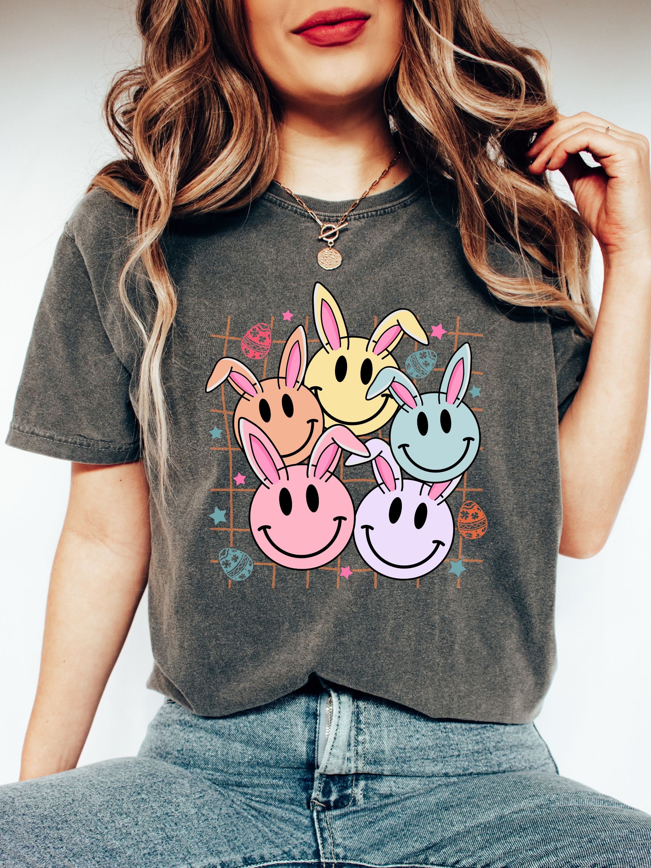 Easter Smiley Faces Easter Bunny Groovy Bunnies Easter - Etsy