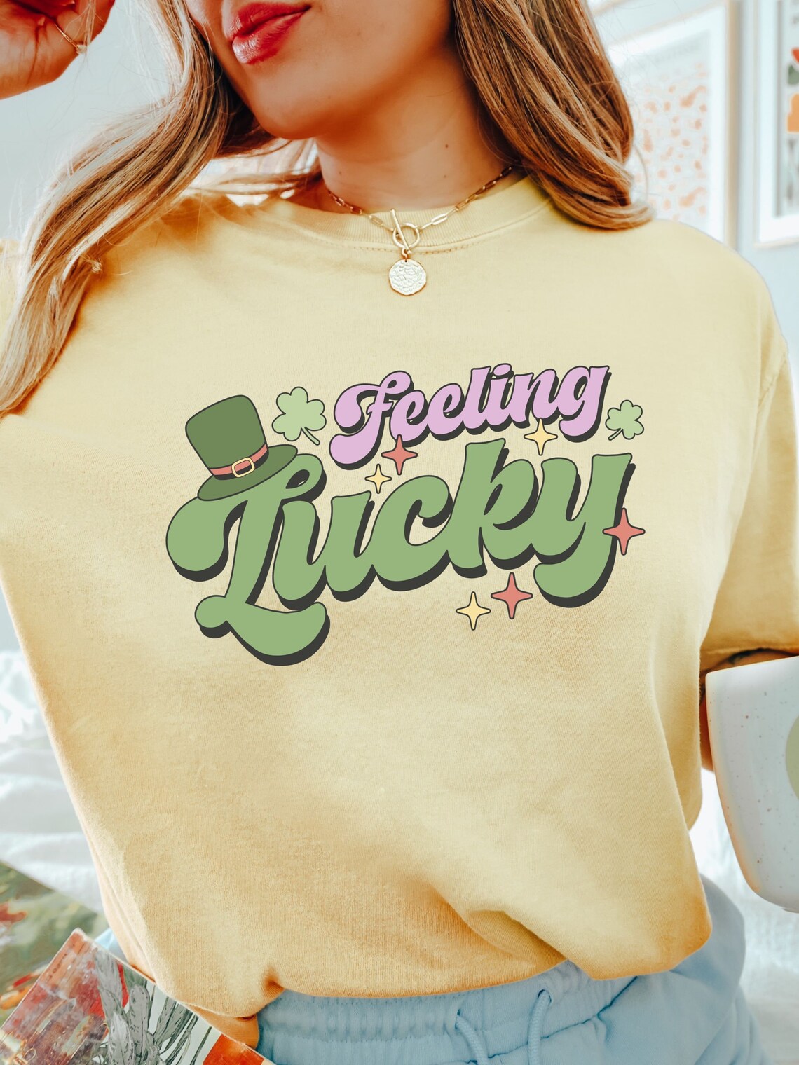 Feeling Lucky Svg Shamrock Svg Retro St Patricks Day Png - Etsy