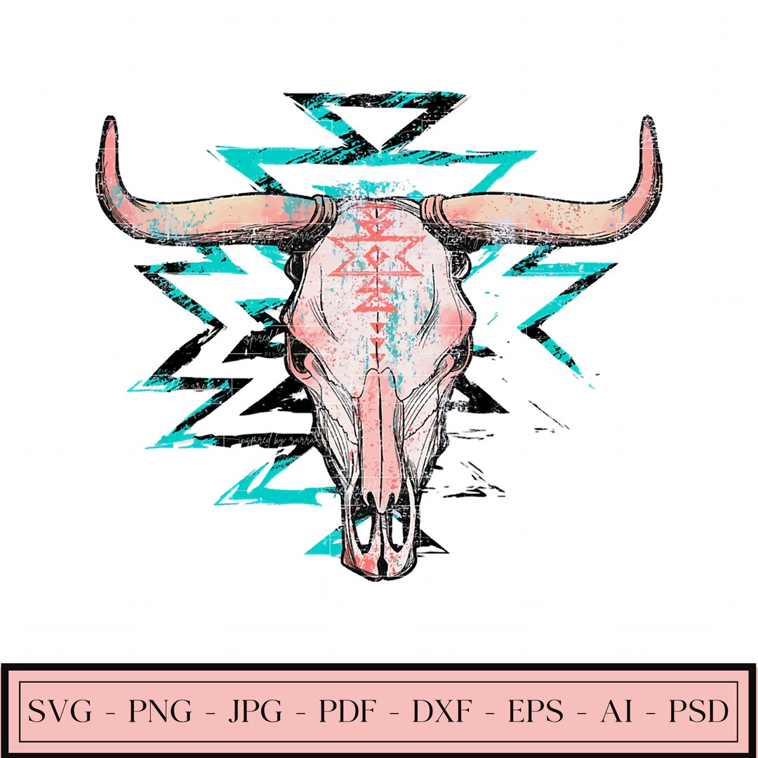 Cow Skull | Western | Aztec | Vintage | Longhorn | Rodeo | Sublimation ...