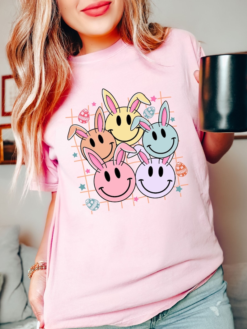 Easter Smiley Faces Easter Bunny Groovy Bunnies Easter - Etsy