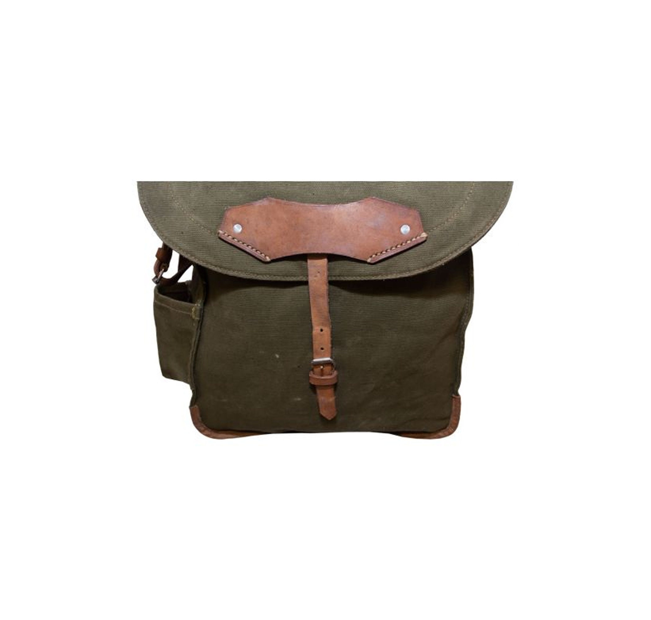 Romanian Military Canvas Rucksack – Vintage Army Backpack With Leather ...
