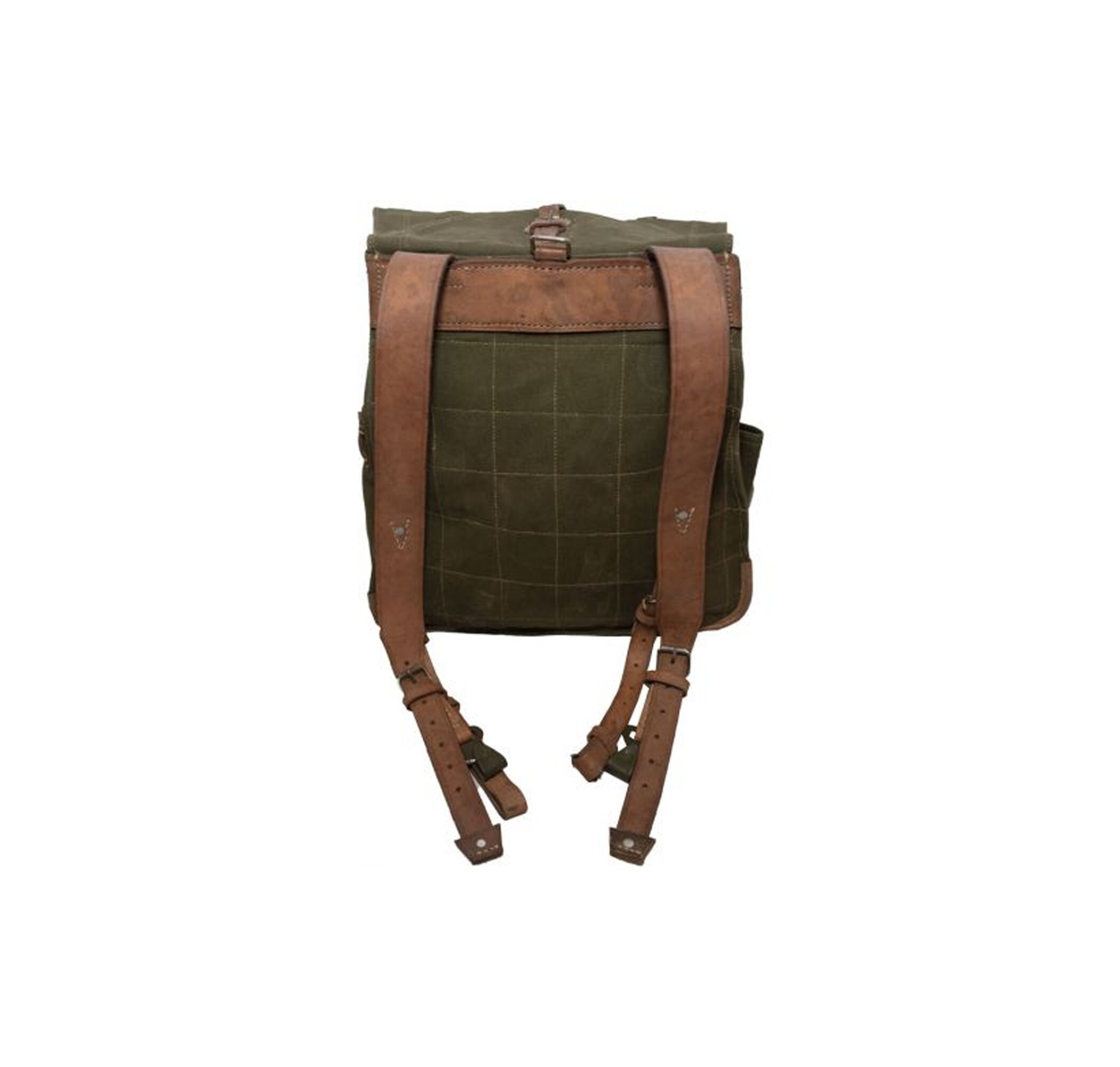 Romanian Military Canvas Rucksack – Vintage Army Backpack With Leather ...