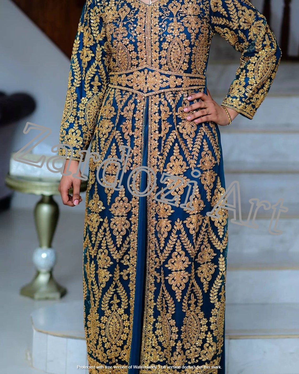 Moroccan Kaftan Embroidered Kaftan Robe Caftan Dress Maxi - Etsy