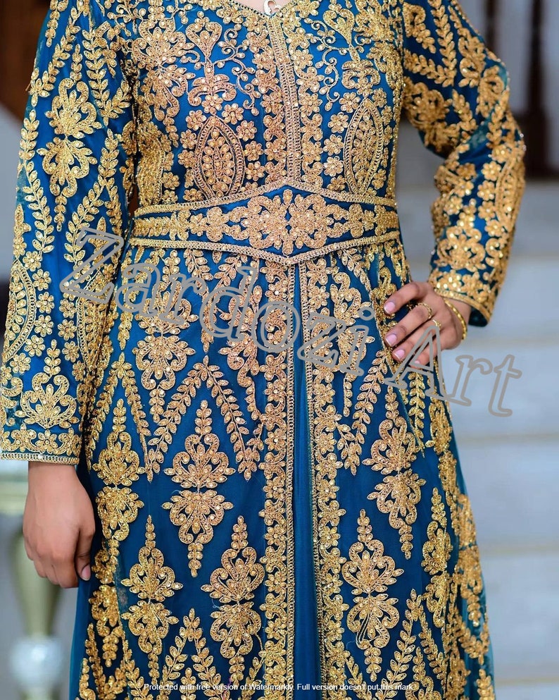 Moroccan Kaftan Embroidered Kaftan Robe Caftan Dress Maxi - Etsy