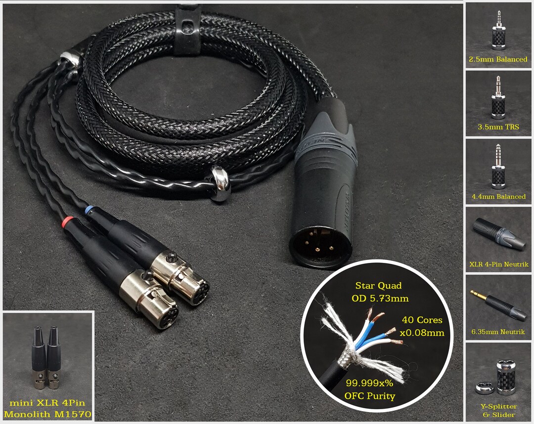 Cable for M1570 Monolith - Dual Mini XLR 4pin - Custom Length - Custom ...