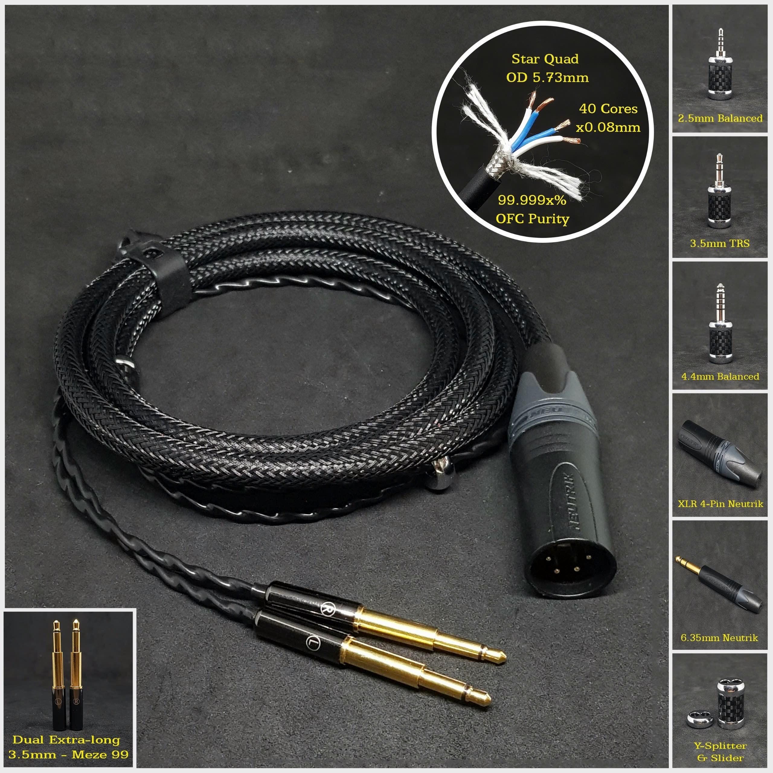 Cable for Meze 99 Classic/liric/noire/neo and 109 Pro - Custom Length ...