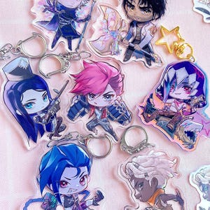 Arcane Keychain Charm, Holographic Sticker, Vi, Caitlyn, Jinx, Ekko ...