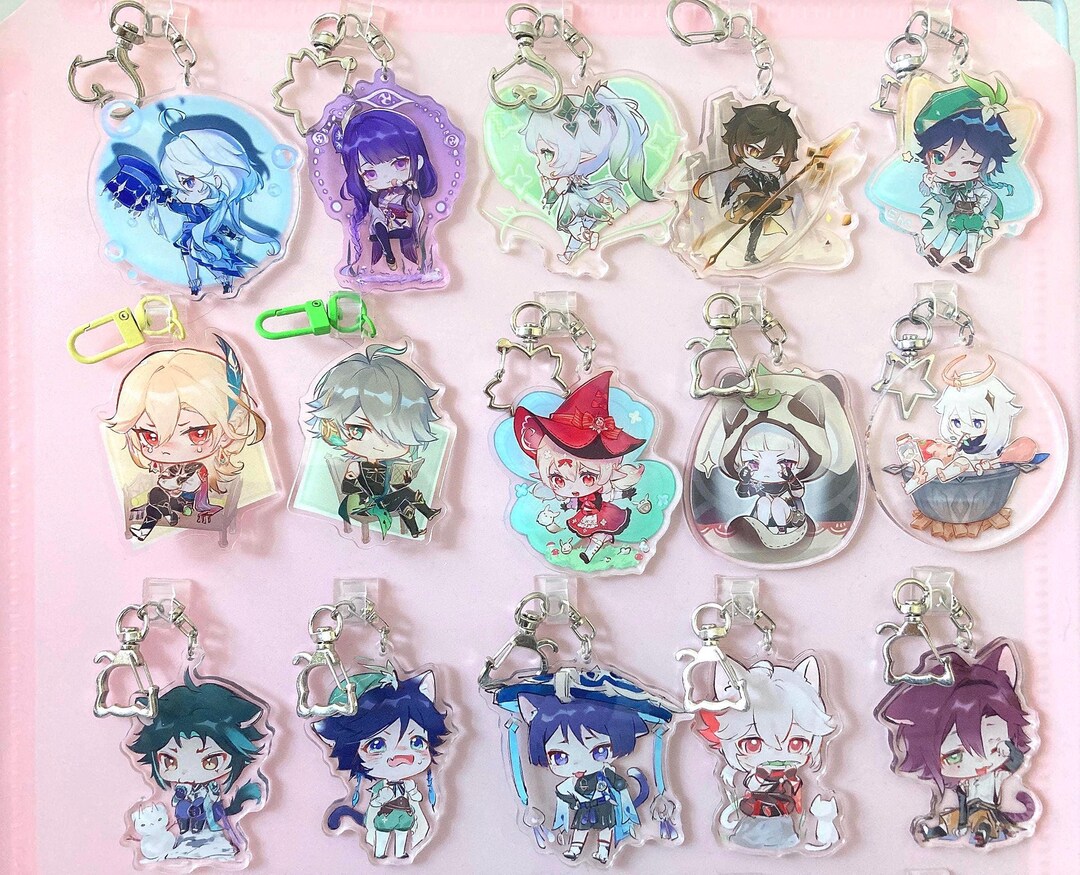 Genshin Impact Acrylic Charms Keychains Merch - Etsy
