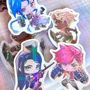 Arcane Keychain Charm, Holographic Sticker, Vi, Caitlyn, Jinx, Ekko ...