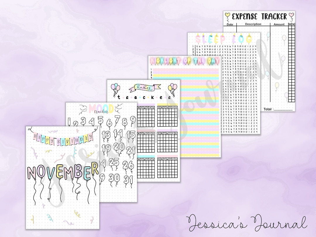 DIGITAL DOWNLOAD | PDF | November Birthday Themed Journal Spreads ...