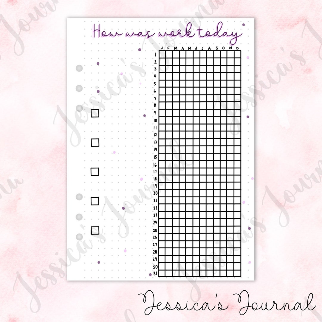 How Was Work Today | Jessica's Journal Spread - Etsy