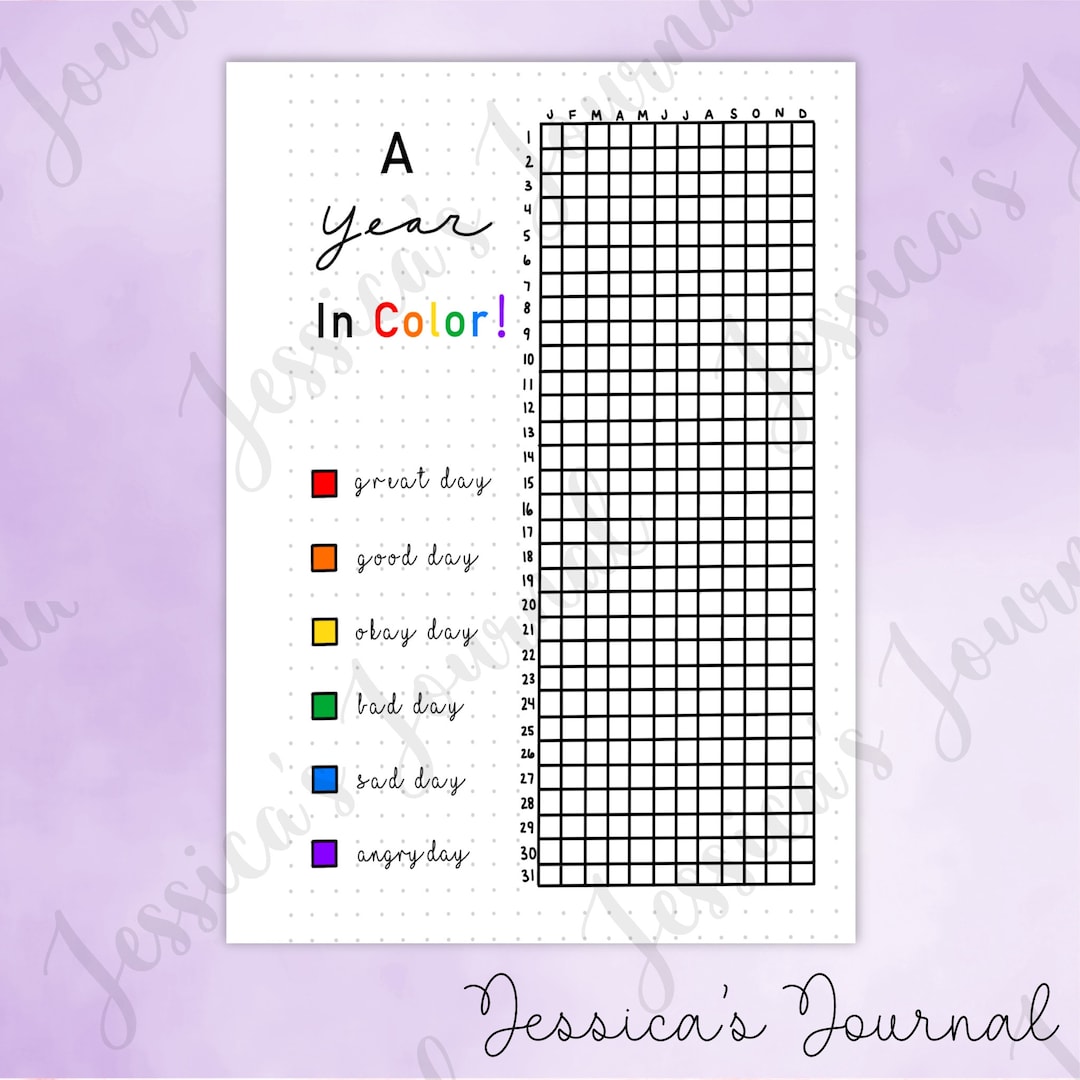 DIGITAL DOWNLOAD PDF A Year in Color Jessica's Journal Spread - Etsy ...