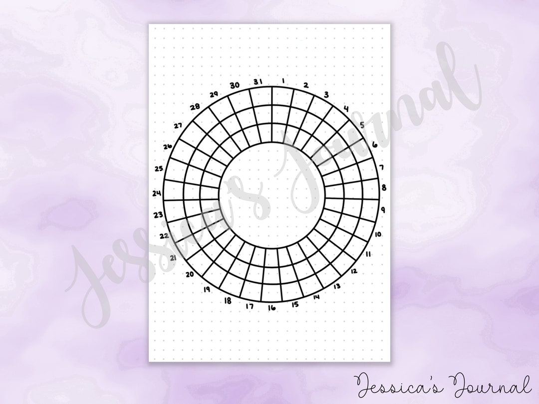 DIGITAL DOWNLOAD | PDF | Blank Monthly Ring Tracker | Jessica's Journal ...