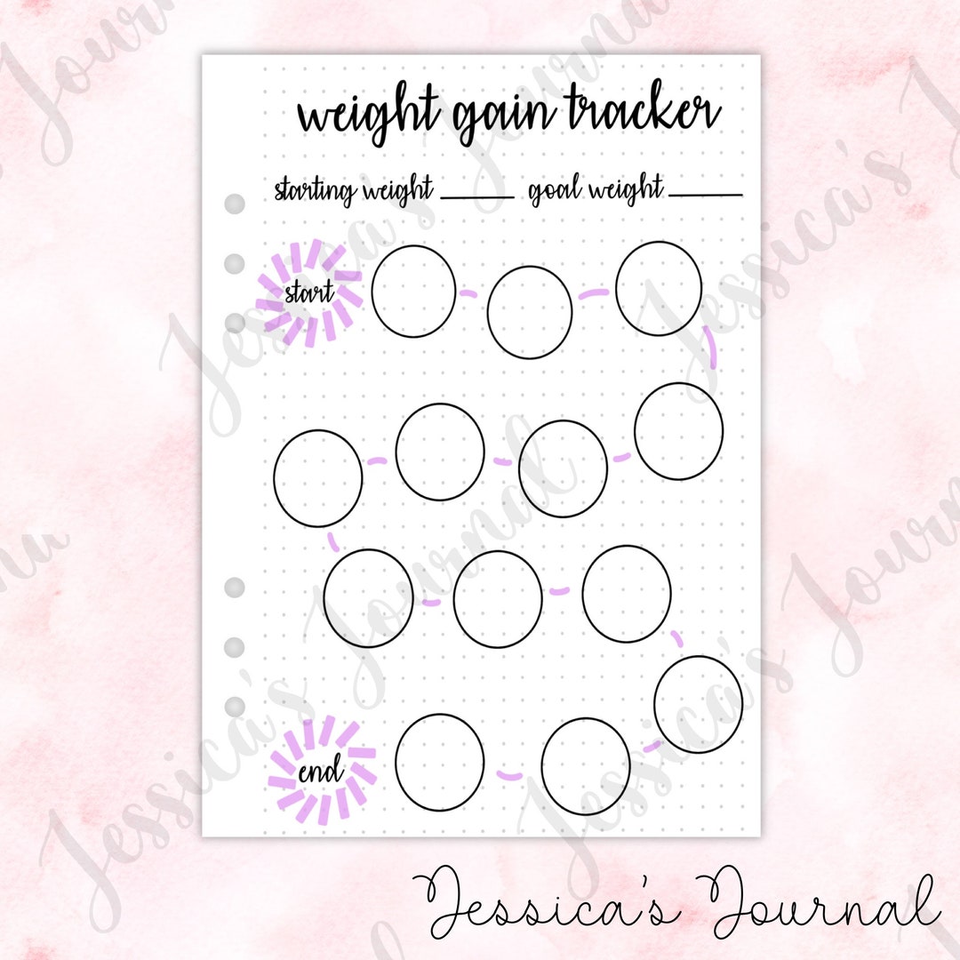 Weight Gain Tracker | Journal Spread | Jessica’s Journal - Etsy