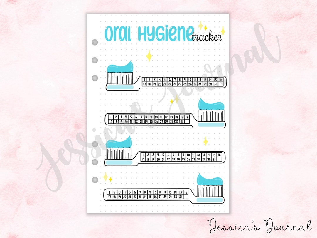 Oral Hygiene Tracker | Jessica's Journal Spread - Etsy