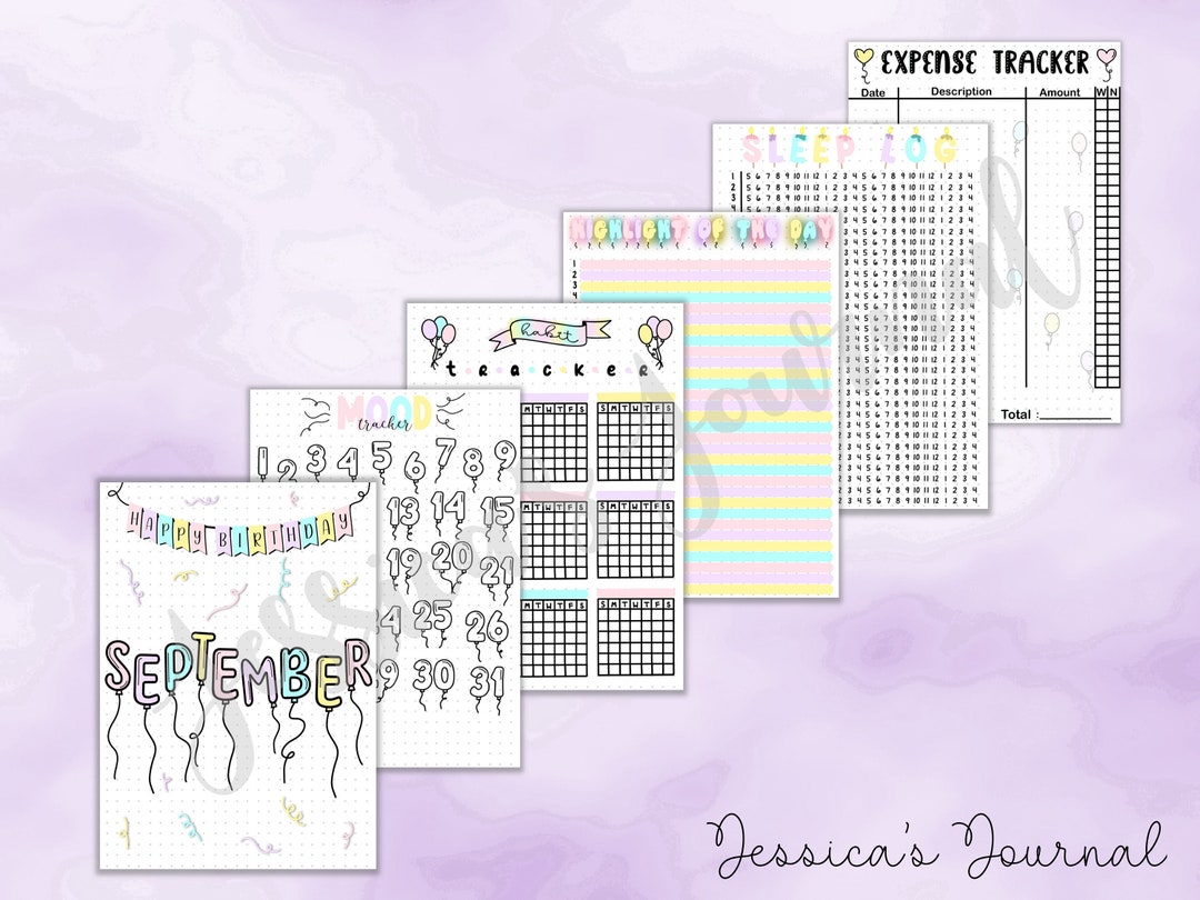 DIGITAL DOWNLOAD | PDF | September Birthday Themed Journal Spreads ...