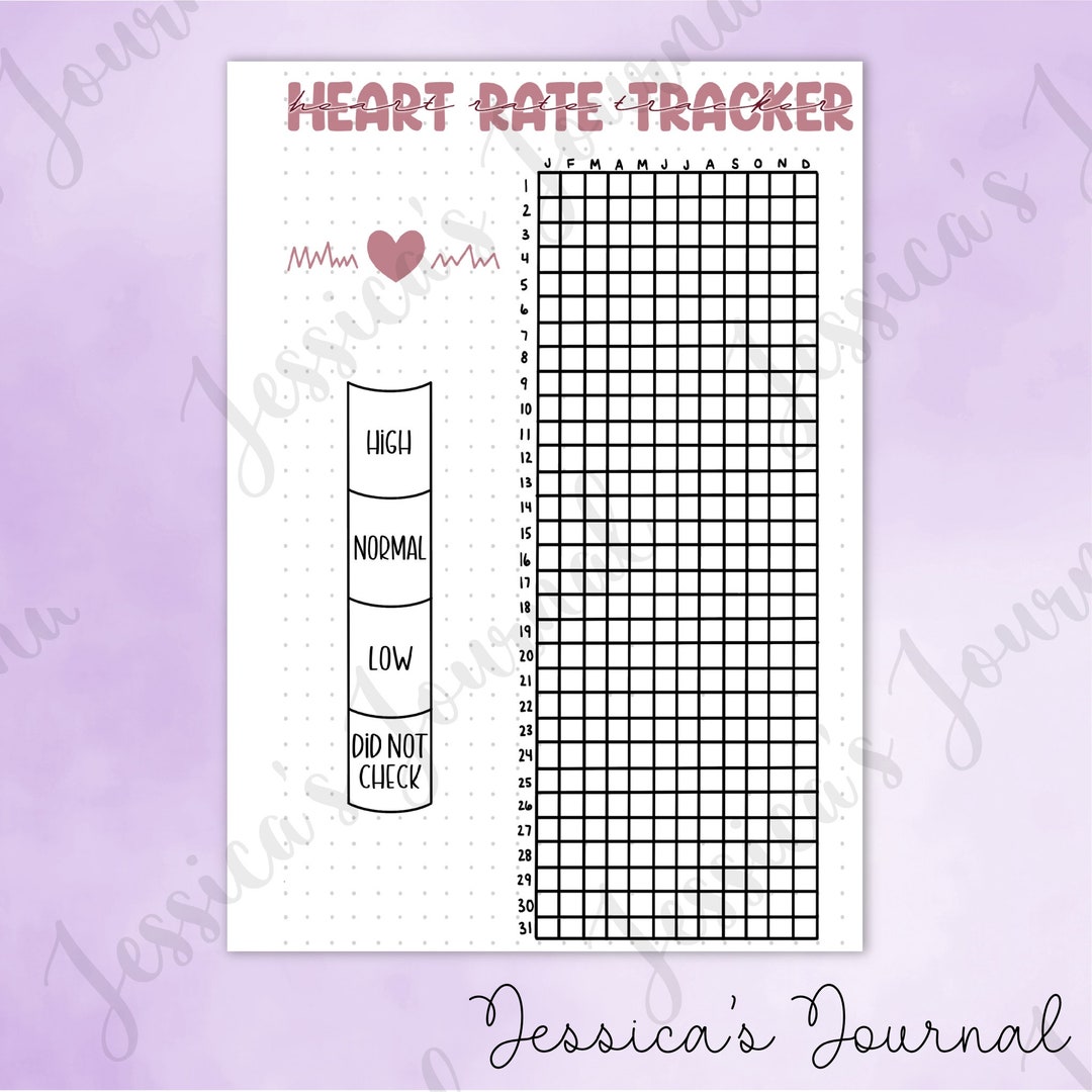 DIGITAL DOWNLOAD | PDF | Heart Rate Tracker | Jessica's Journal Spread ...