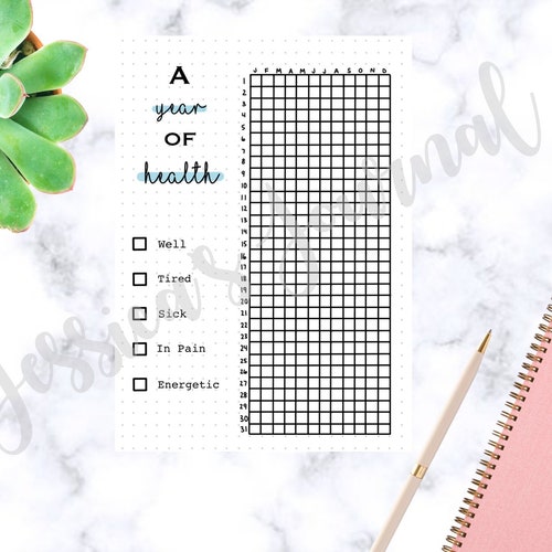 A Year of Health Jessica's Journal Spread - Etsy
