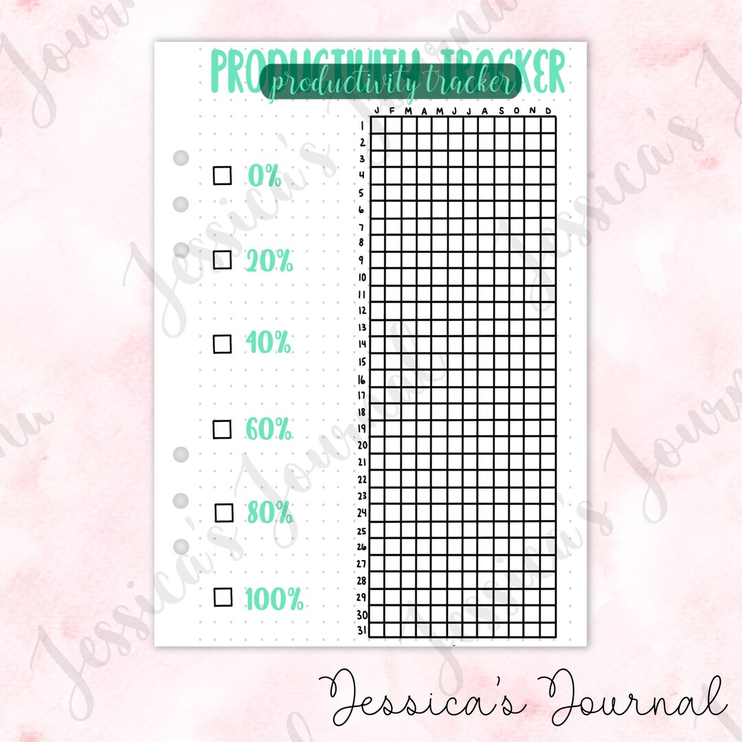 Productivity Tracker | Jessica's Journal Spread - Etsy