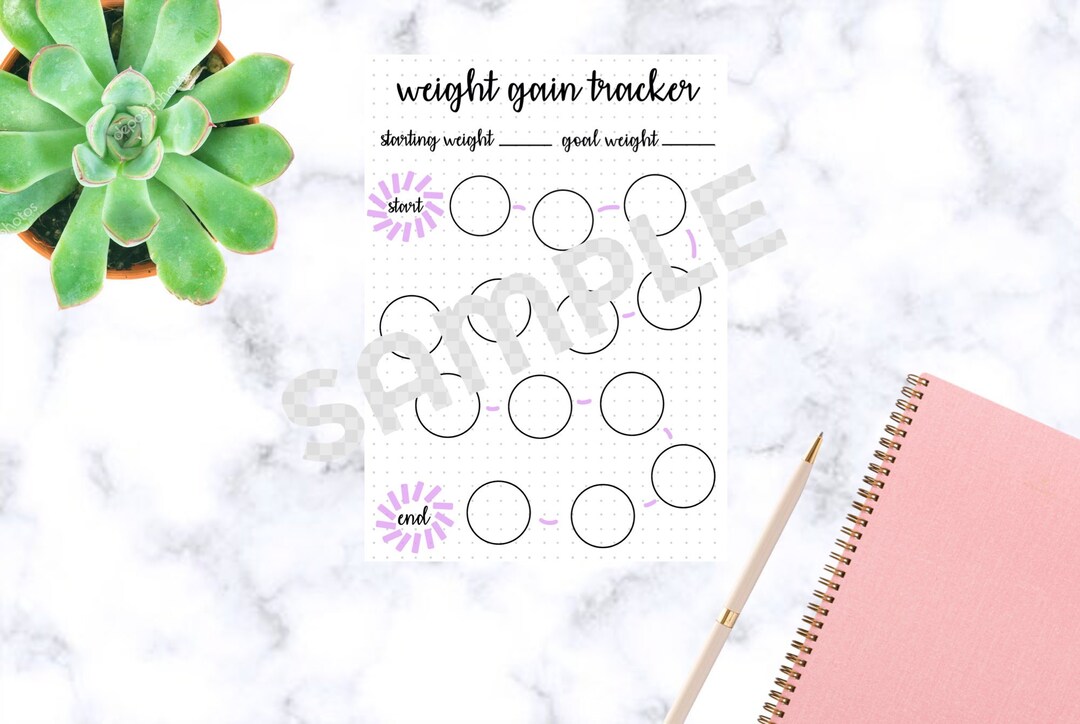 DIGITAL DOWNLOAD PDF Weight Gain Tracker Jessica's - Etsy