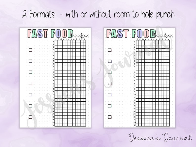 DIGITAL DOWNLOAD PDF Fast Food Tracker Bullet Journal - Etsy