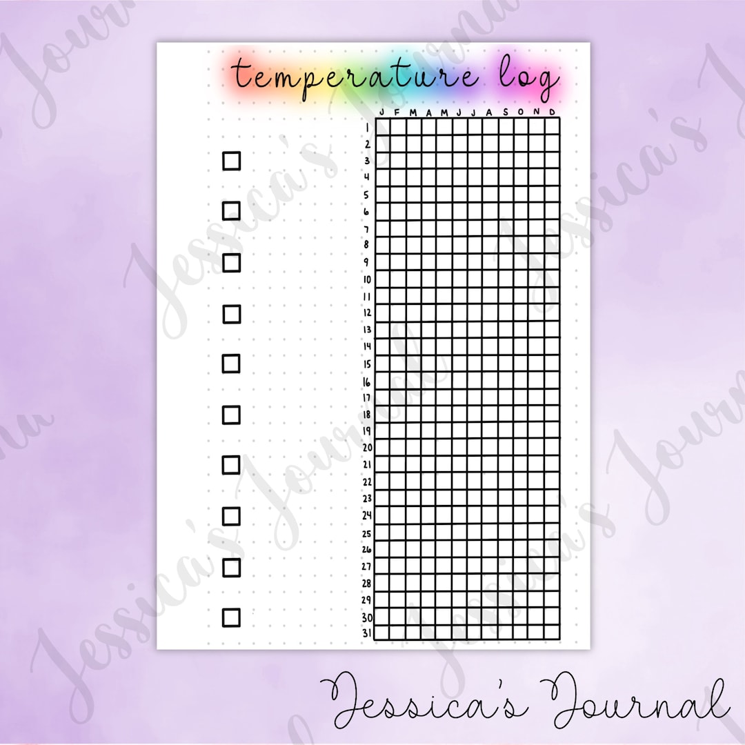 DIGITAL DOWNLOAD | PDF | Temperature Log | Jessica's Journal Spread - Etsy